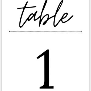 Table Numbers Printable, Table Numbers, Wedding Table Numbers ...