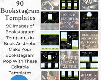 60 Bookstagram Posts Templates for Instagram, Perfect for Book ...