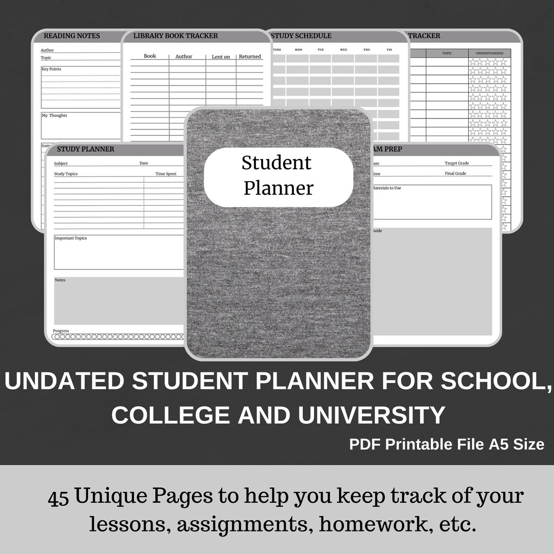 Printable Student Planner, Printable Planner, School Planner, Academic ...