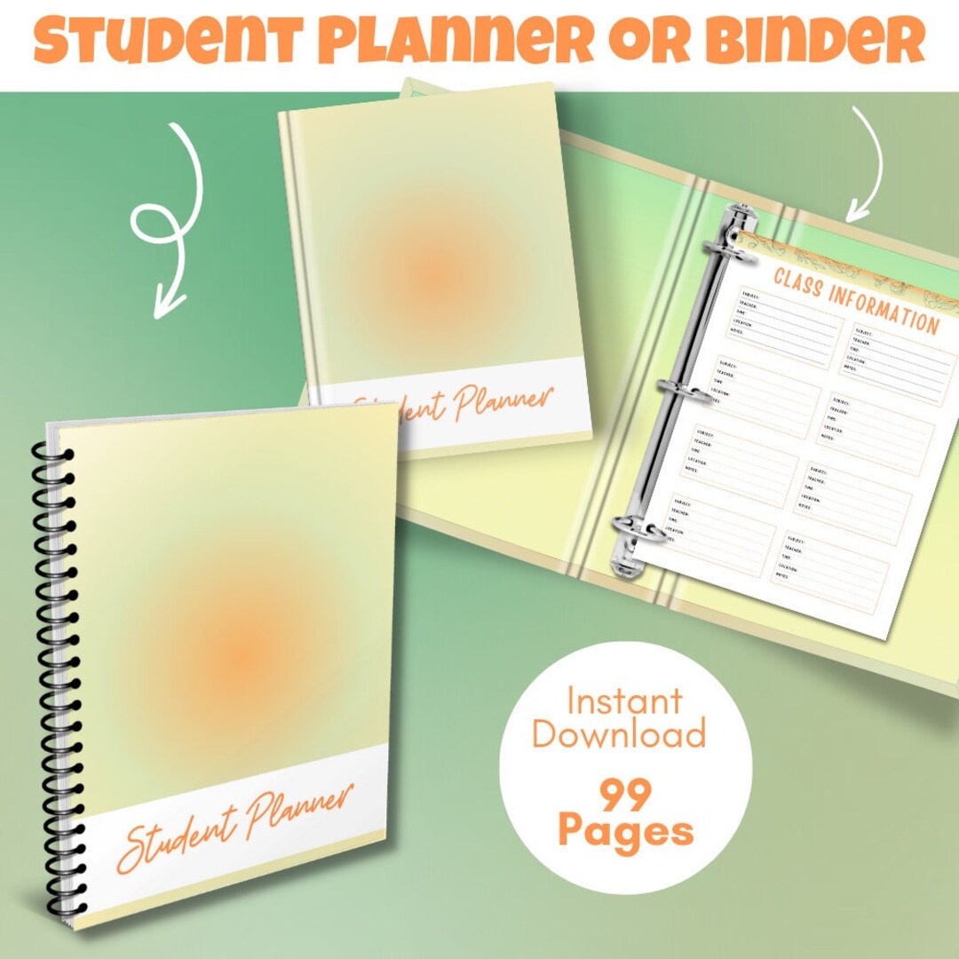 Printable Student Planner, Printable Planner, School Planner, Academic ...