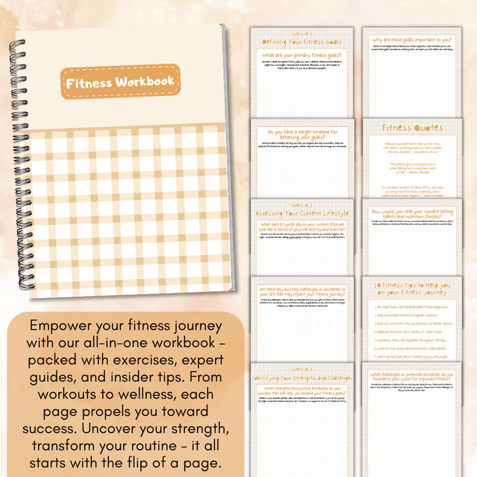 Ultimate Fitness Planner and Workbook Bundle/ Printable Planner and ...