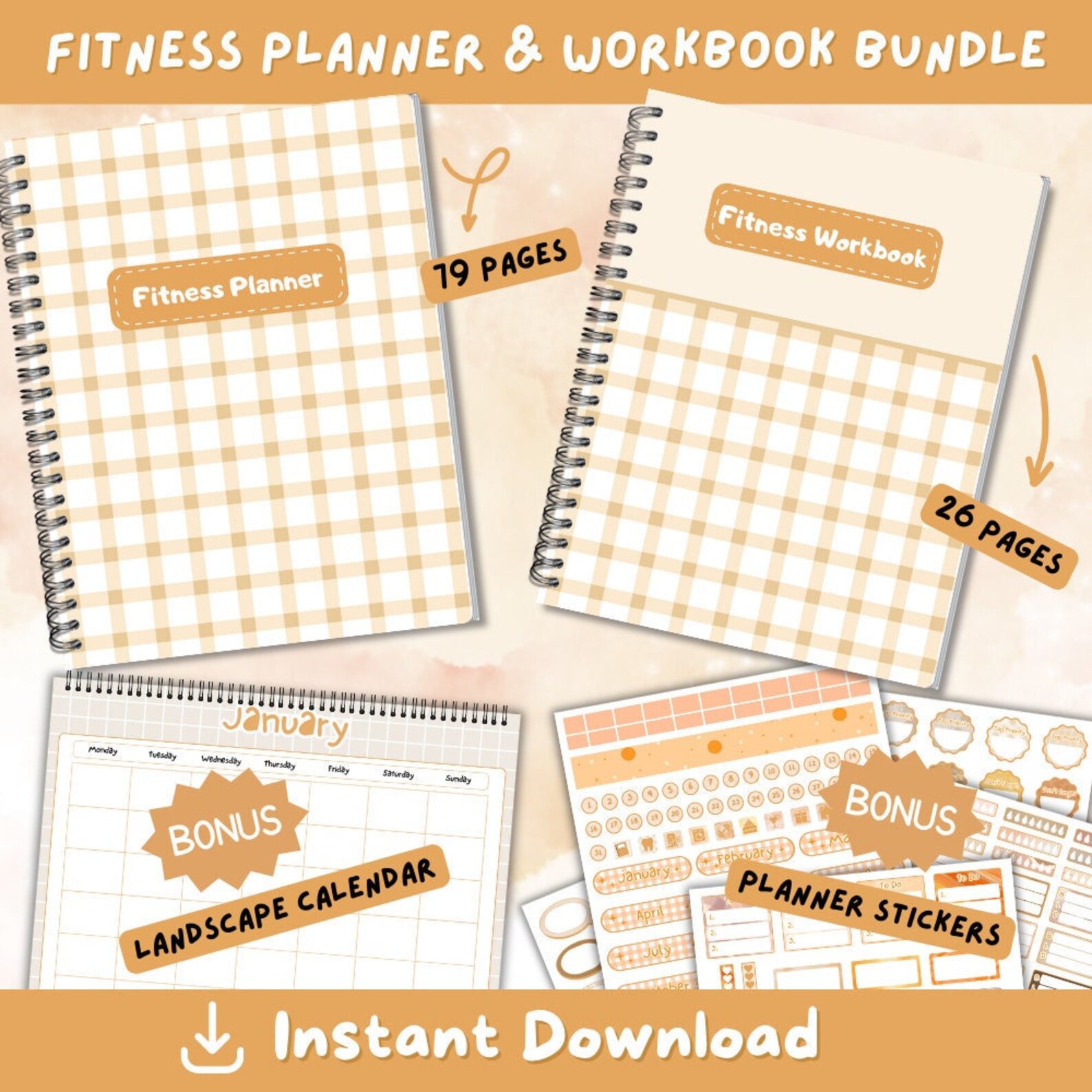 Ultimate Fitness Planner and Workbook Bundle/ Printable Planner and ...