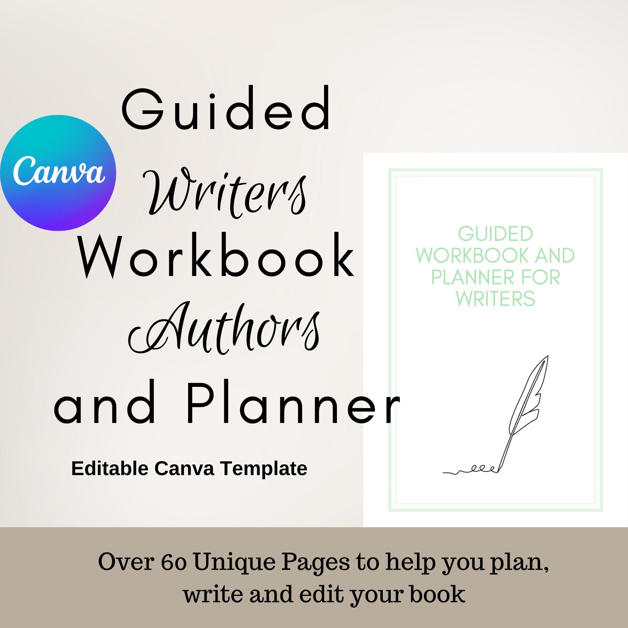 Editable Author Writing Planner in Canva Writers Planner Novel Planner ...