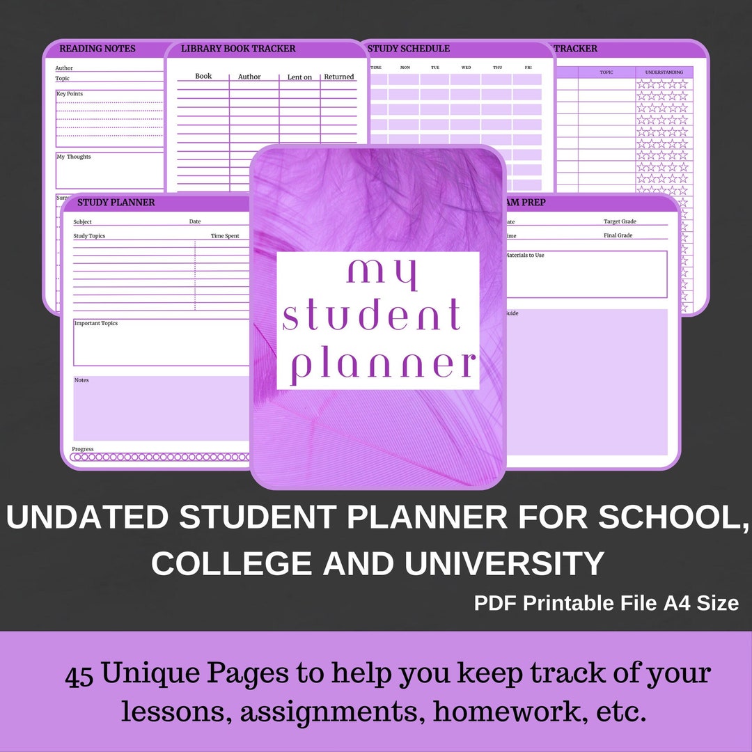 Printable Student Planner, Printable Planner, School Planner, Academic ...