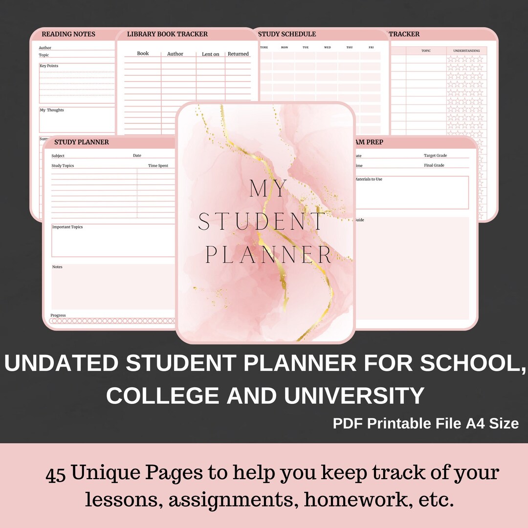 Printable Student Planner, Printable Planner, School Planner, Academic ...