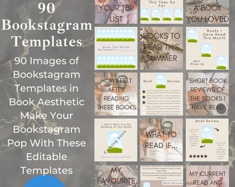 60 Bookstagram Posts Templates for Instagram, Perfect for Book ...