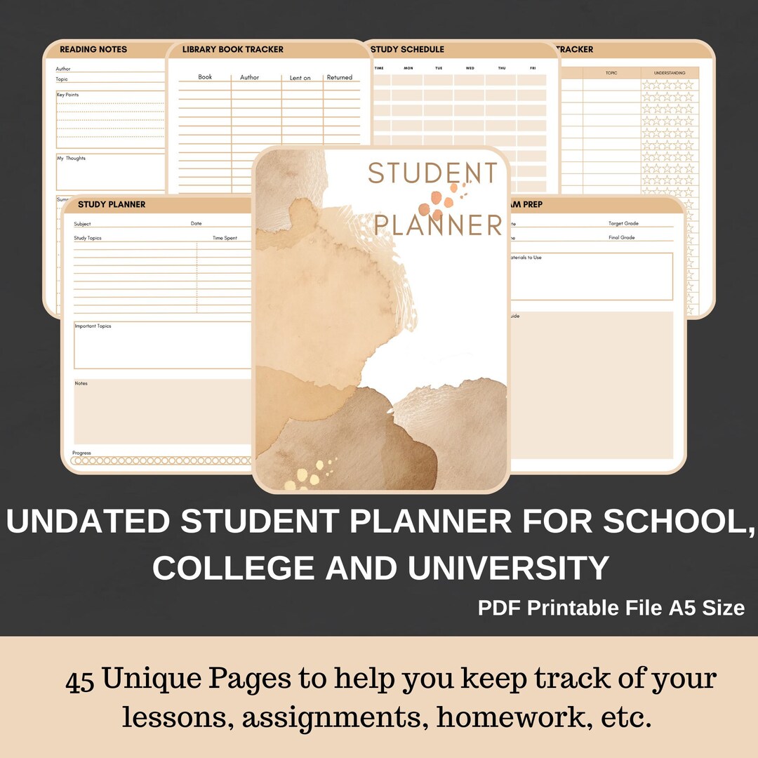 Printable Student Planner, Printable Planner, School Planner, Academic ...