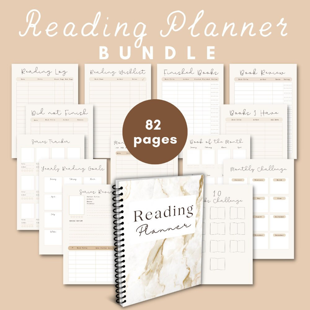 Reading Planner Printable Reading Journal Tracker Book Review Reading ...