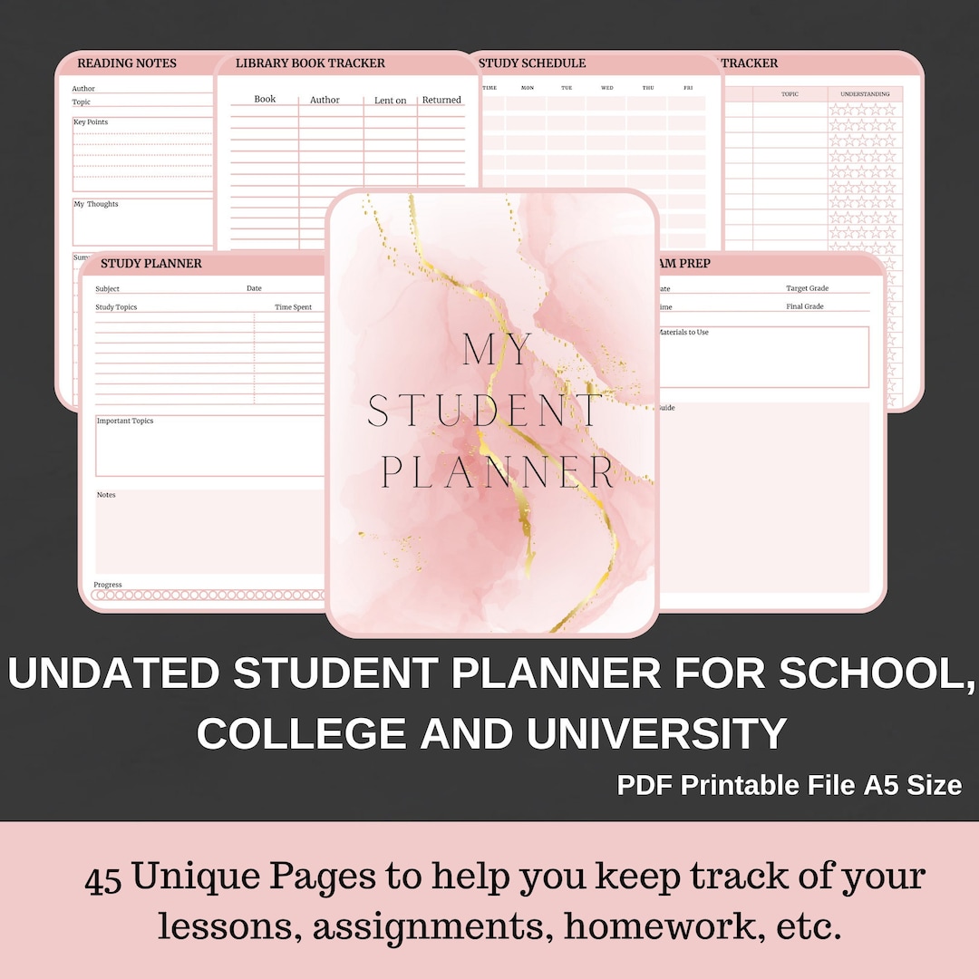 Printable Student Planner, Printable Planner, School Planner, Academic ...