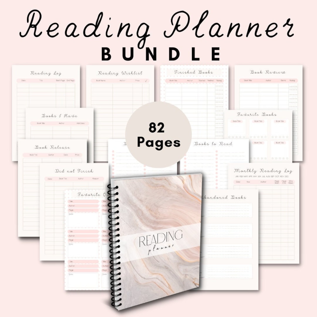 Reading Planner Printable Reading Journal Tracker Book - Etsy