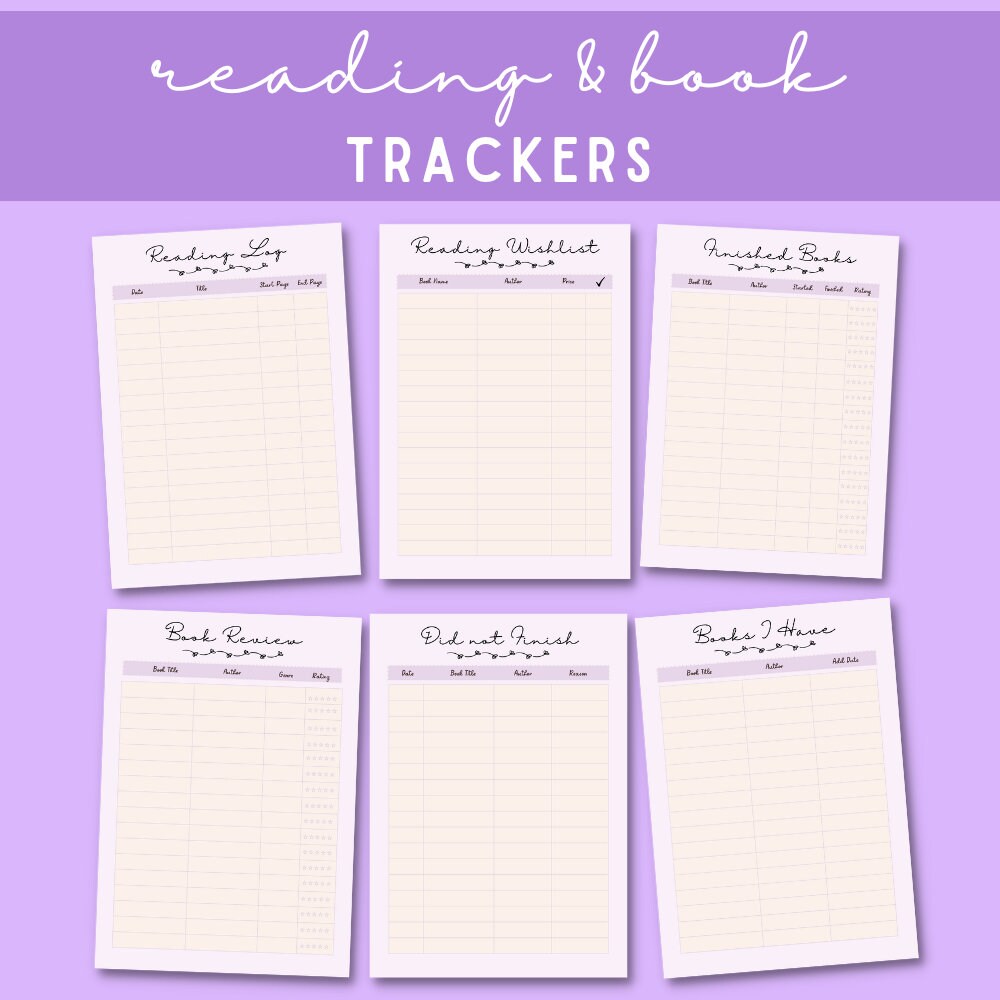 Reading Planner Printable Reading Journal Tracker Book Review Reading ...