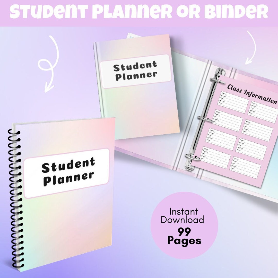 Printable Student Planner, Printable Planner, School Planner, Academic ...