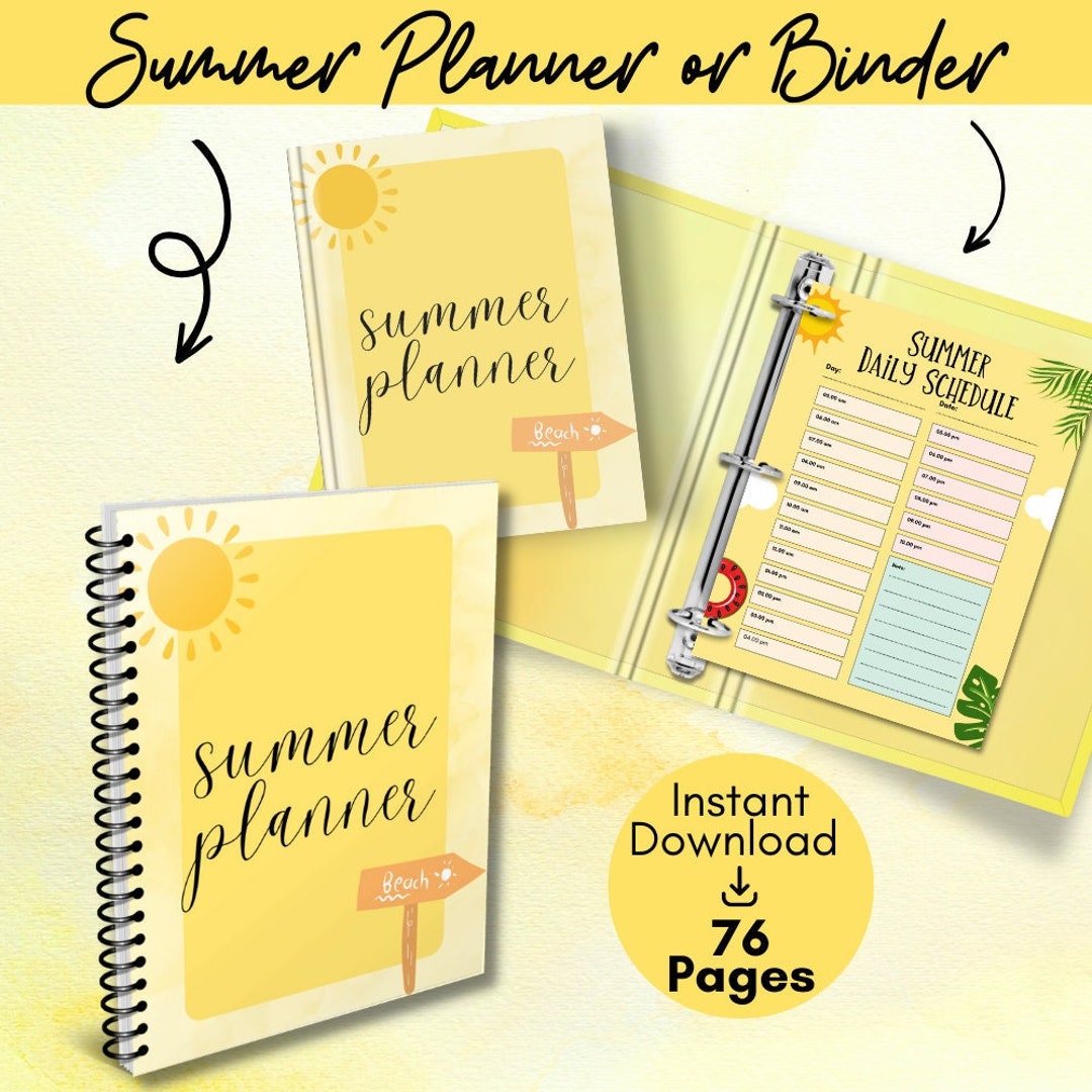 Summer Planner Summer Planner for Kids Planner Bucketlist Summer Daily ...