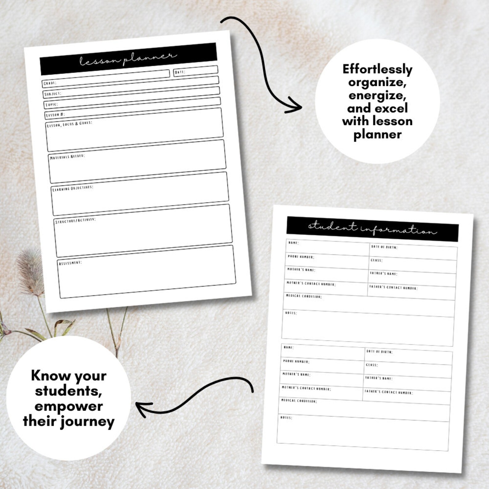 Teacher Planner 2023-2024, Lesson Planner Printable, Academic Planner ...