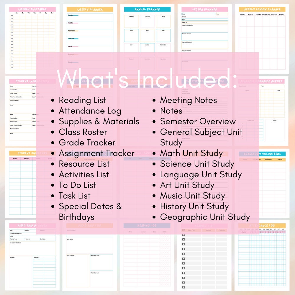 Teacher Planner 2023-2024, Lesson Planner Printable, Academic Planner ...