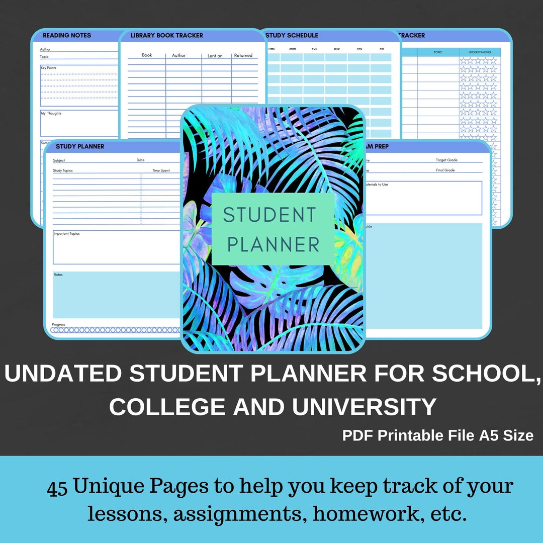 Printable Student Planner, Printable Planner, School Planner, Academic ...