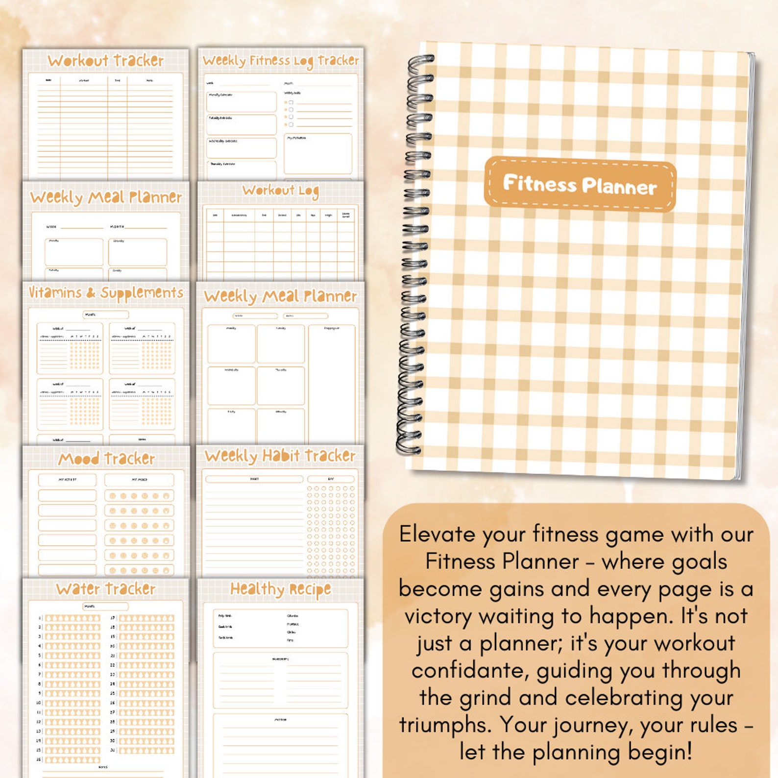 Ultimate Fitness Planner and Workbook Bundle/ Printable Planner and ...