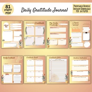 Gratitude Journal Printable BUNDLE Mindfulness Log Gratitude - Etsy