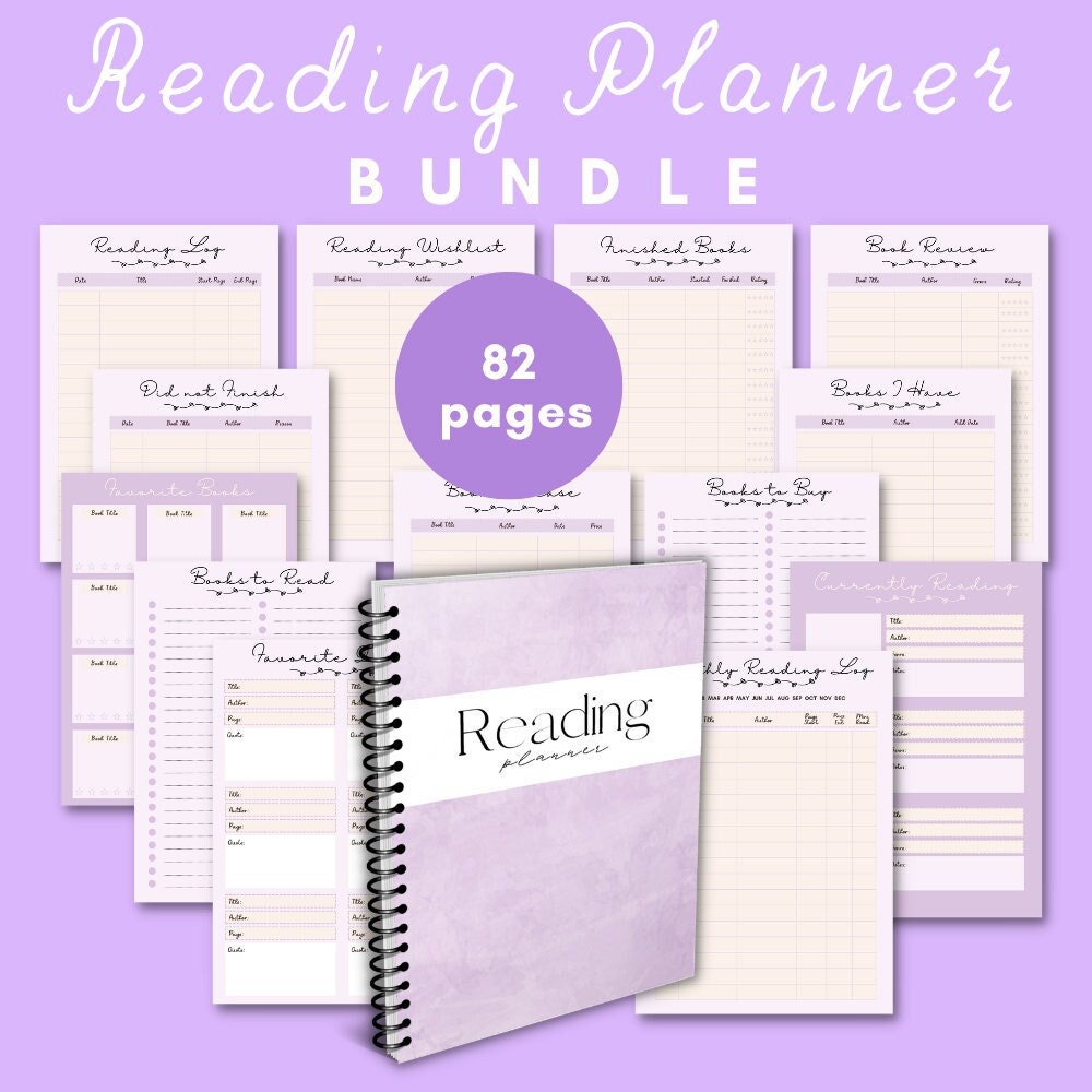 Reading Planner Printable Reading Journal Tracker Book Review Reading ...