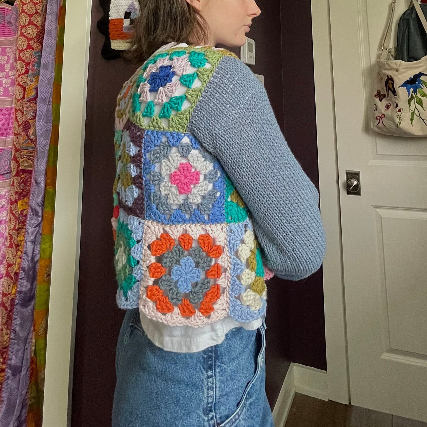 Patchwork Granny Square Cardigan - Slow Fashion Handmade With Scrap ...