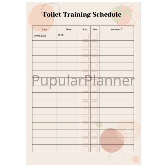 Toilet Training Planner puppy Toilet Training Plannerdog - Etsy