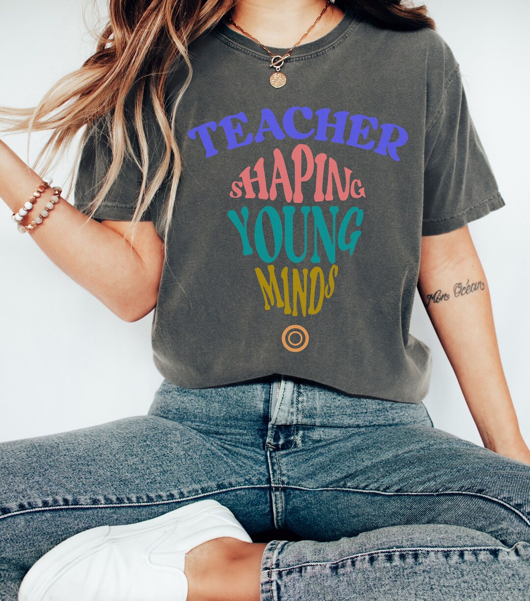 Comfort Colors® Retro Exclamation Mark Teacher Shirt, Shaping Young ...