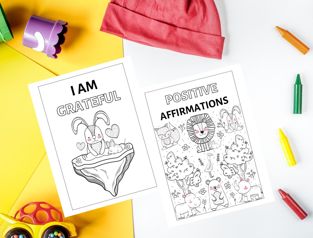 Kids Positive Affirmation Coloring Pages. - Etsy