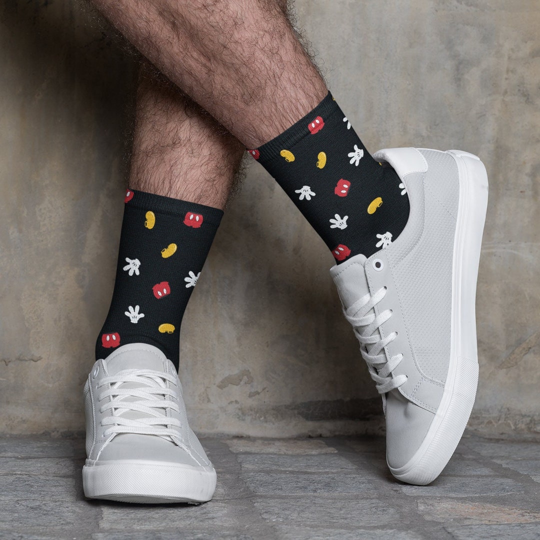 Mickey Mouse Socks Disney Gift Socks Vacation Black Socks - Etsy