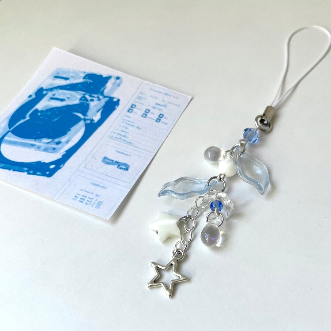 Wave to Earth Summer Flows Phone Charm Handmade Beaded Ocean Charm ...