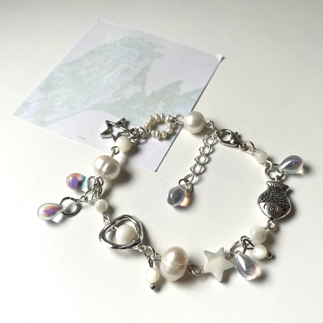 Wave to Earth Bracelet Flaws and All Handmade Beaded Bracelet White ...