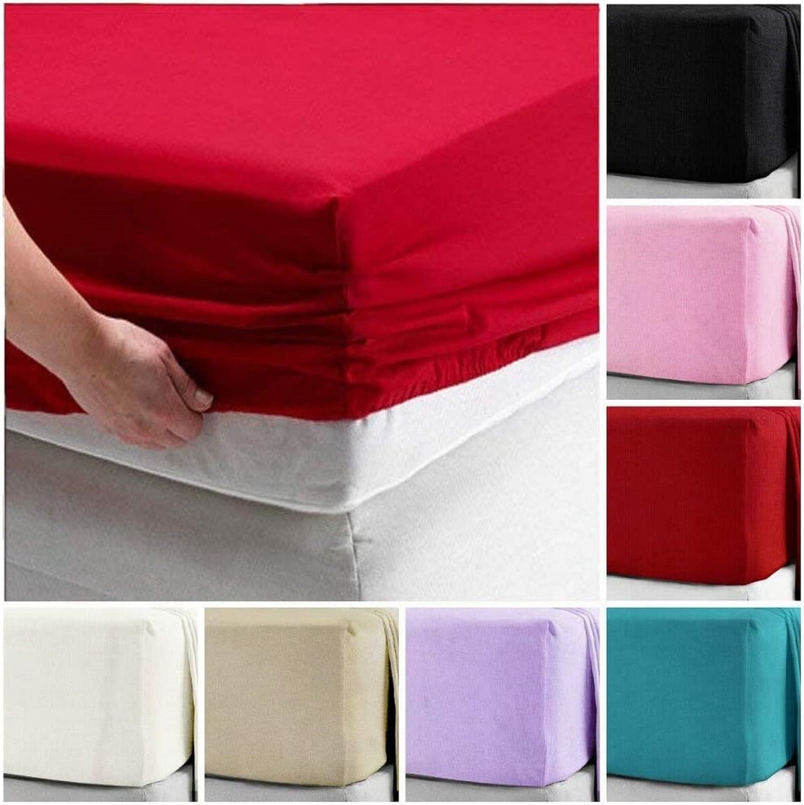 Soft Flannelette Extra Deep Fitted Bed Sheet 40cm (16") - Warm 100% Brushed Cotton Bottom Sheets ...