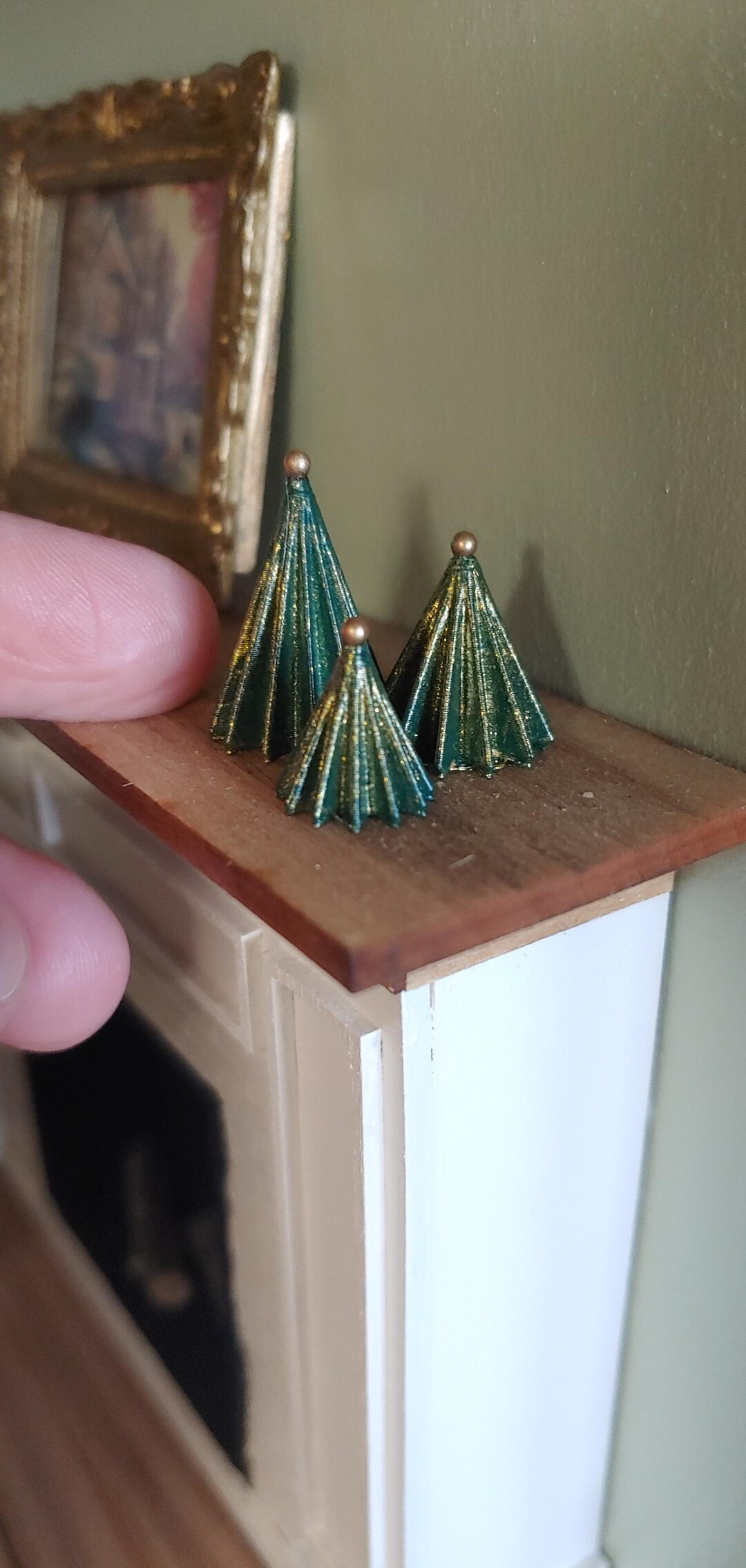 Set of 3 - 1:12 Scale Shimmer Christmas Trees - Etsy