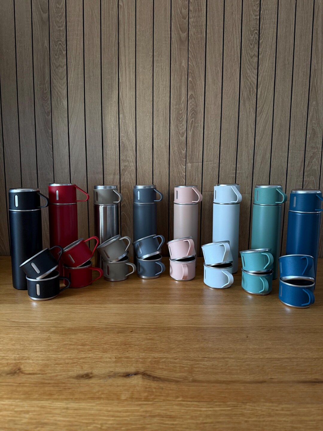 Laser Engraved Thermos With Mugs | Personalized Gift Set - Etsy