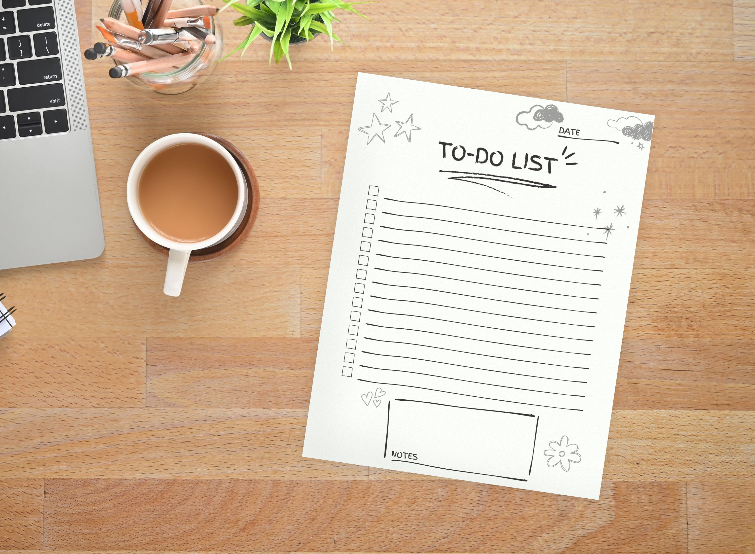 Cute Doodles Printable To-do List Instant Download PDF and PNG - Etsy