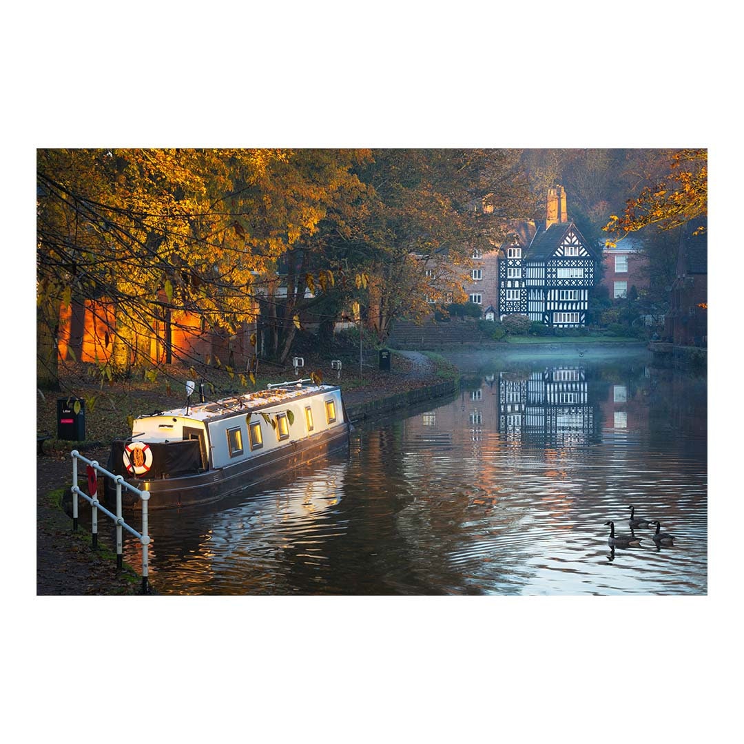 The Packet House on the Bridgewater Canal, Worsley Village at Dawn on a ...