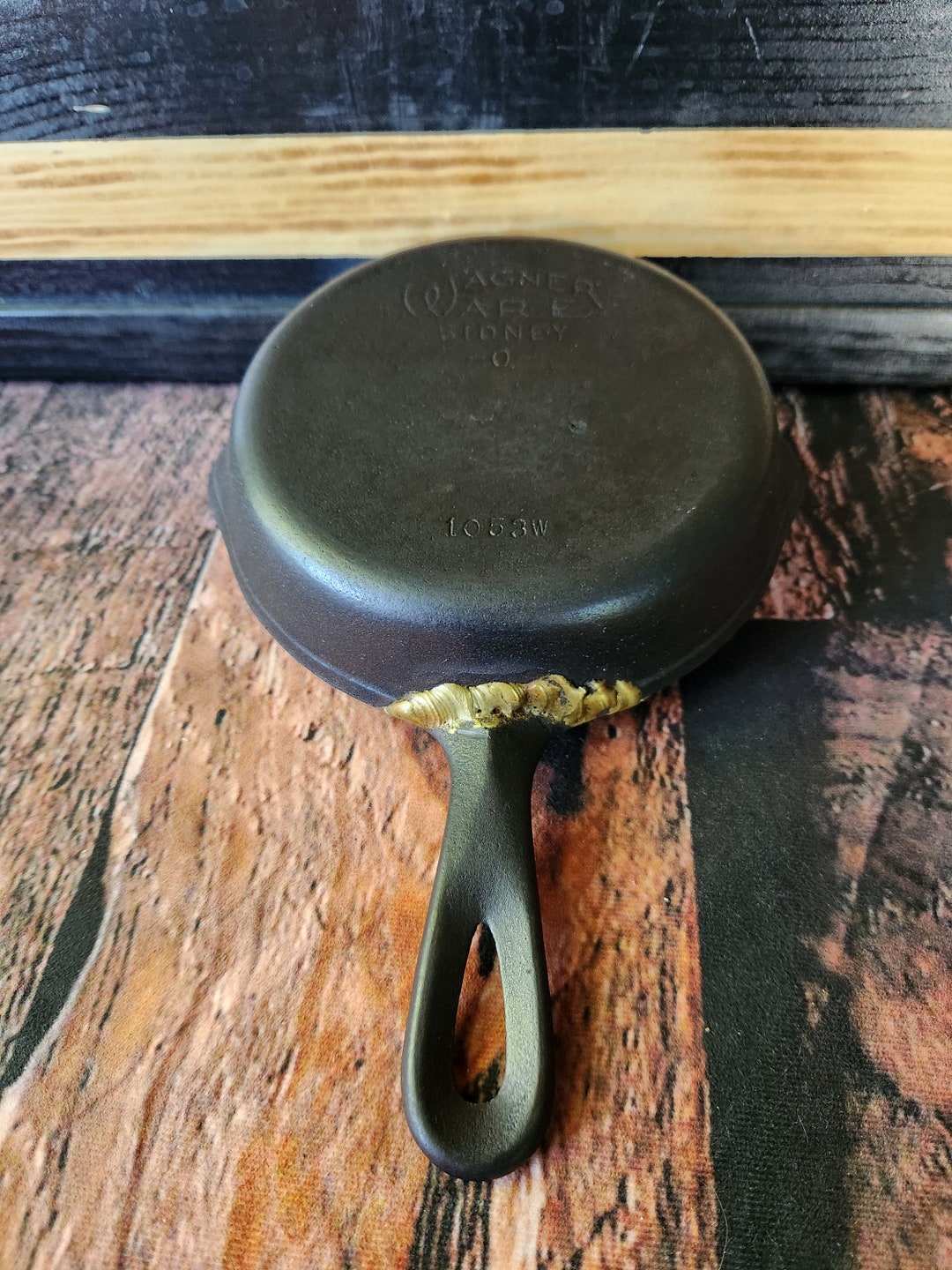 Wagner Ware Stylized Logo 3 1053 Cast Iron Skillet. repaired - Etsy
