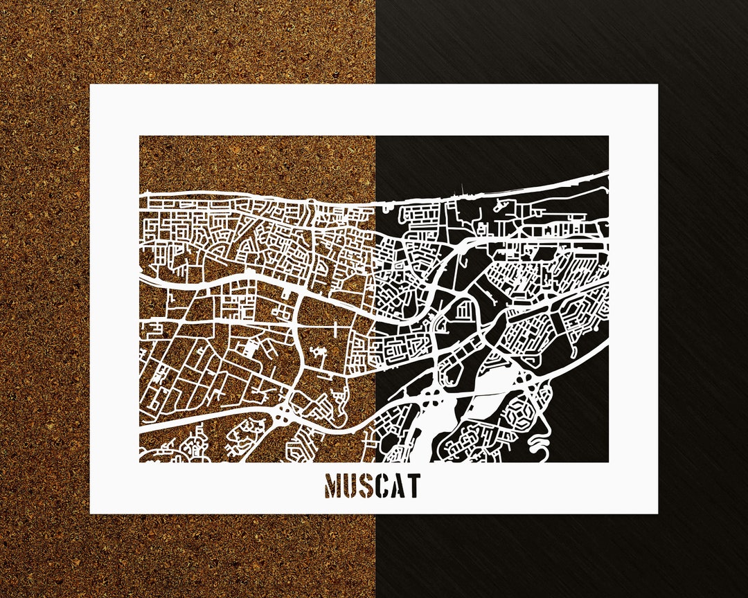 Muscat Oman Paper Map Cutout Artwork Personalized LUXURY - Etsy