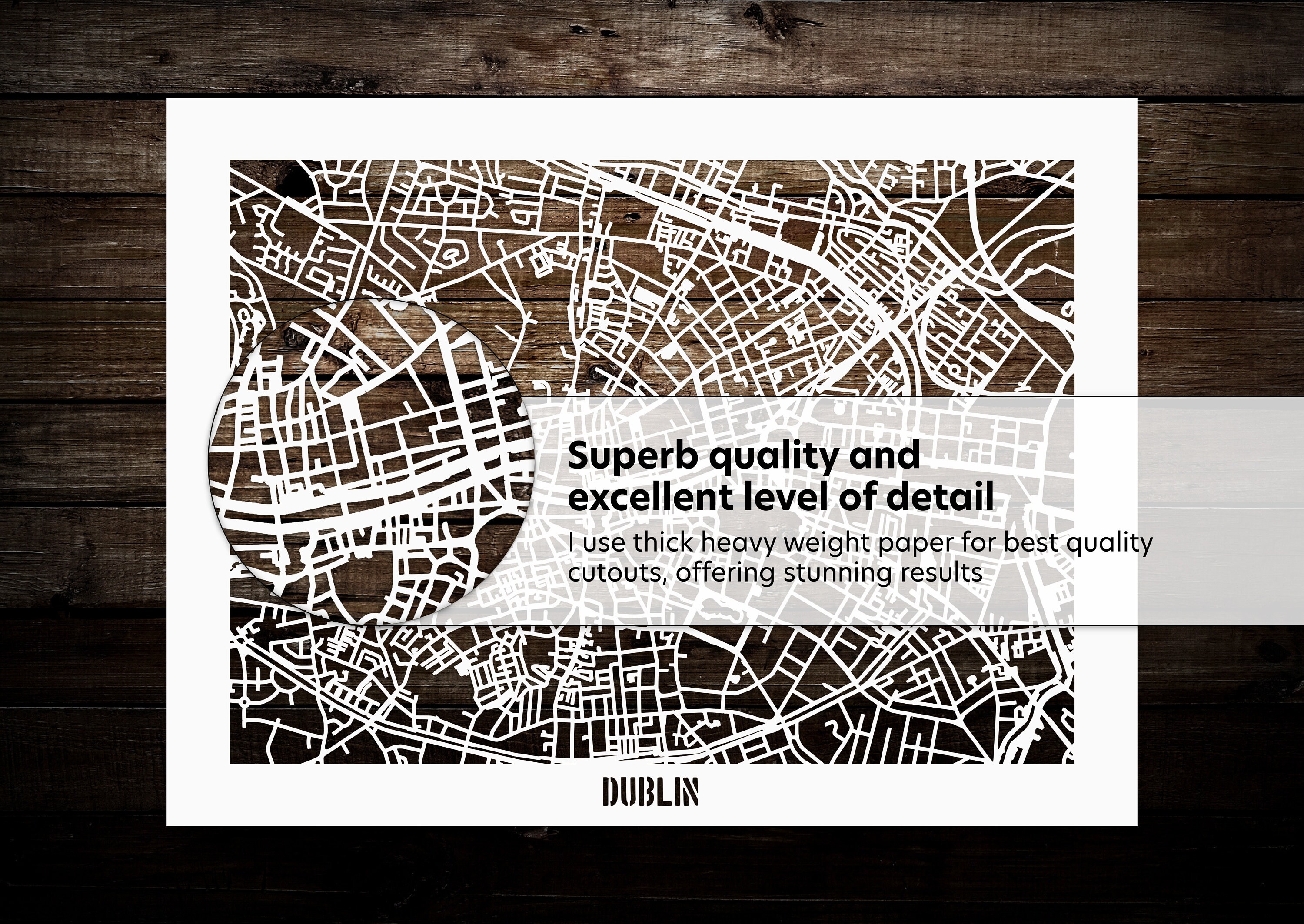 Custom Dublin Ireland Paper Map Cutout Artwork Personalized - Etsy