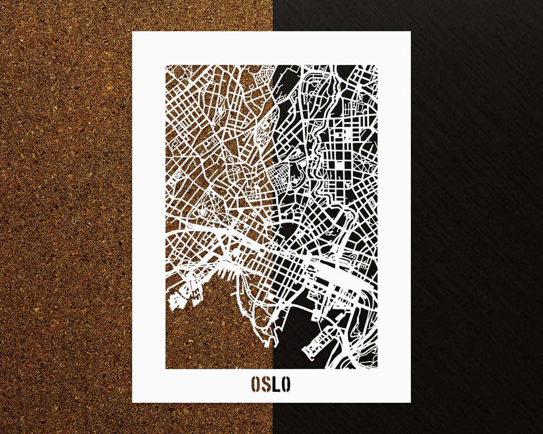Oslo Norway Paper Map Cutout Artwork Personalized LUXURY - Etsy