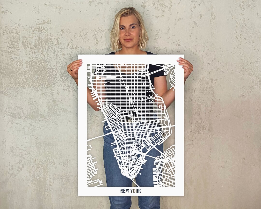Custom New York, USA Paper Map Cutout Artwork, Personalized LUXURY Gift ...