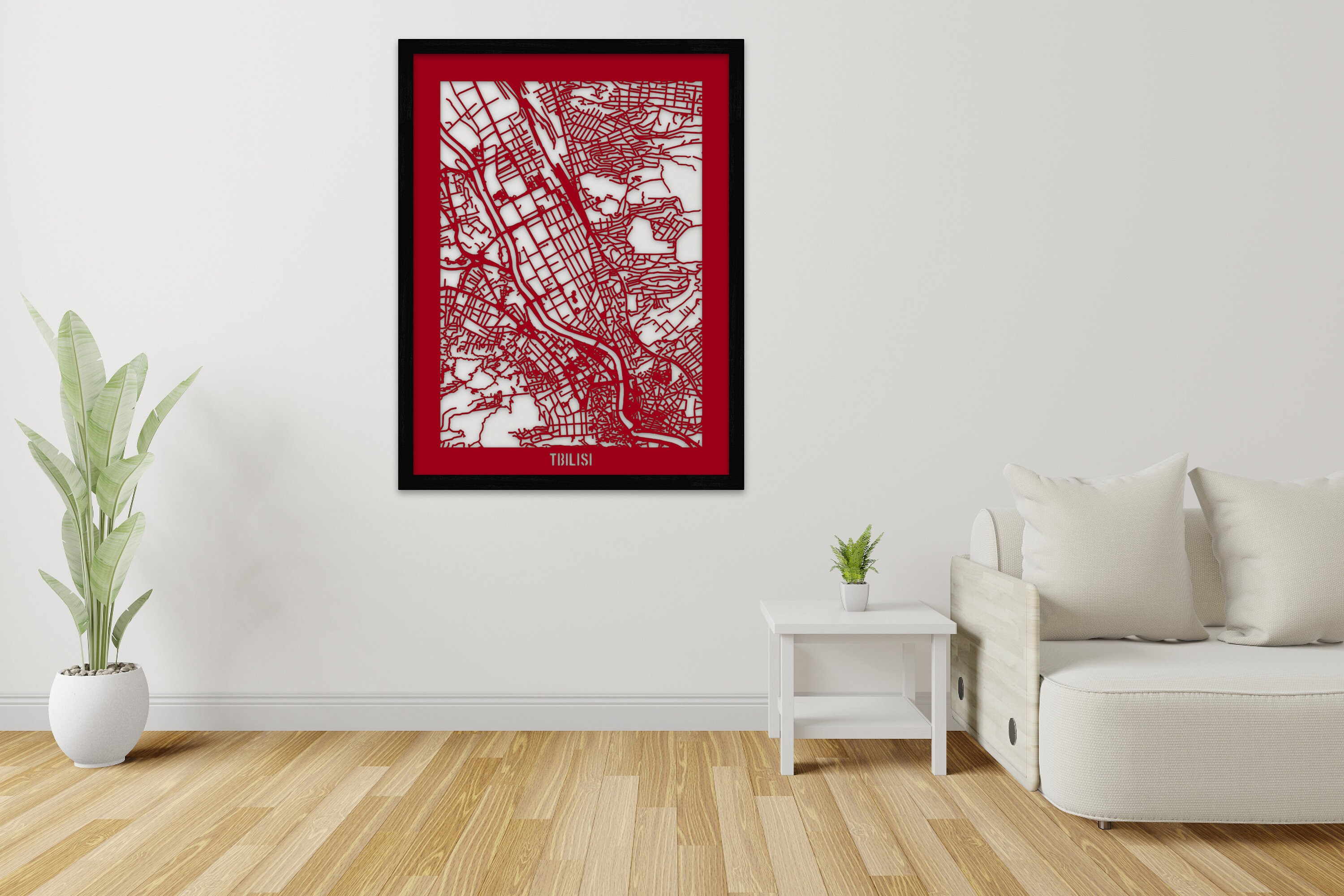 Custom Tbilisi Georgia Paper Map Cutout Artwork Personalized Luxury T For Trip Anniversary