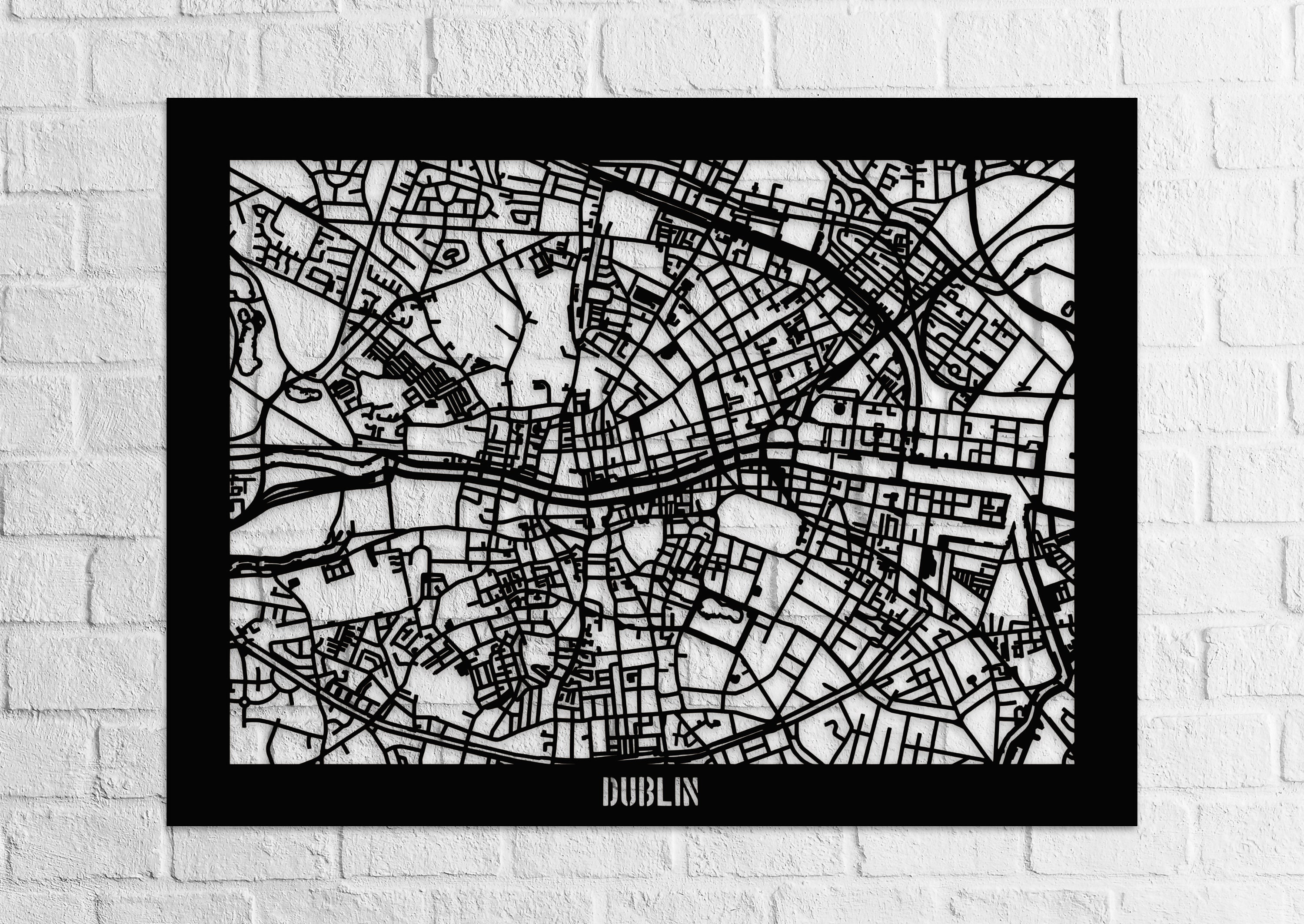 Custom Dublin Ireland Paper Map Cutout Artwork Personalized - Etsy