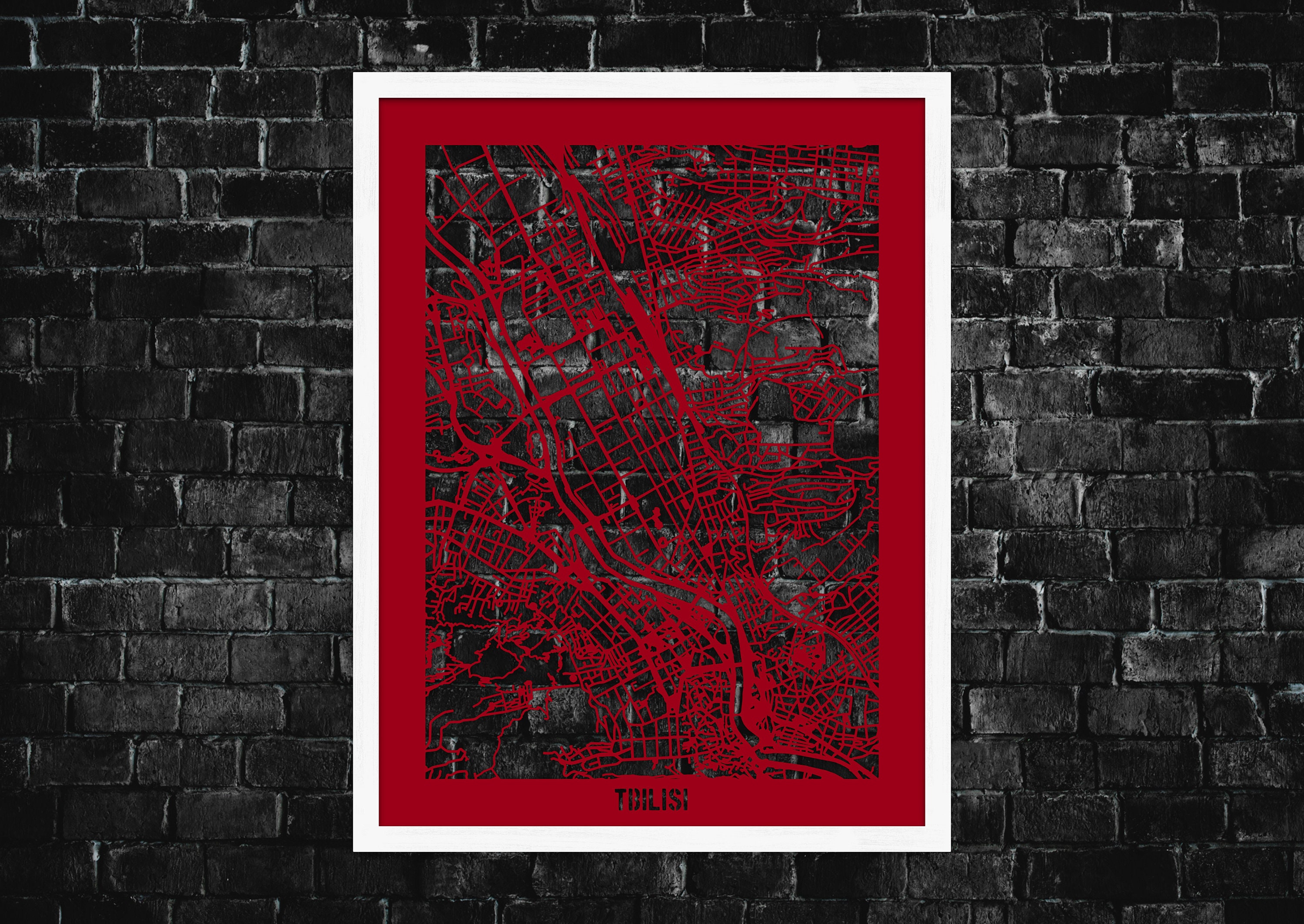 Custom Tbilisi, Georgia Paper Map Cutout Artwork, Personalized LUXURY ...