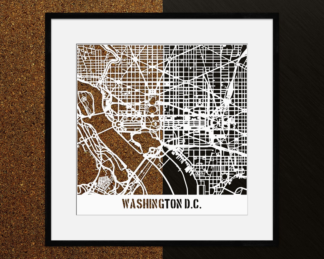Washington D.C. USA Paper Map Cutout Artwork Personalized - Etsy