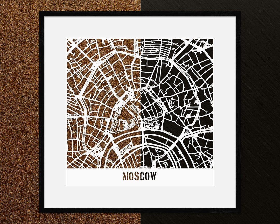 Moscow Russia Paper Map Cutout Artwork Personalized LUXURY - Etsy
