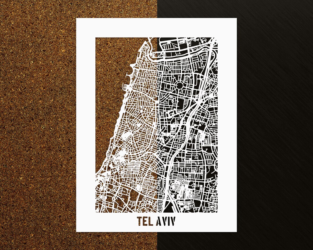 Tel Aviv Israel Paper Map Cutout Artwork Personalized LUXURY - Etsy