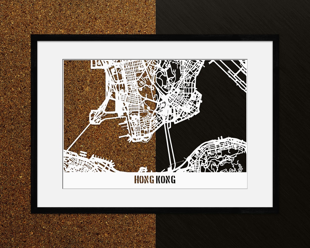 Hong Kong Paper Map Cutout Artwork Personalized LUXURY Gift - Etsy