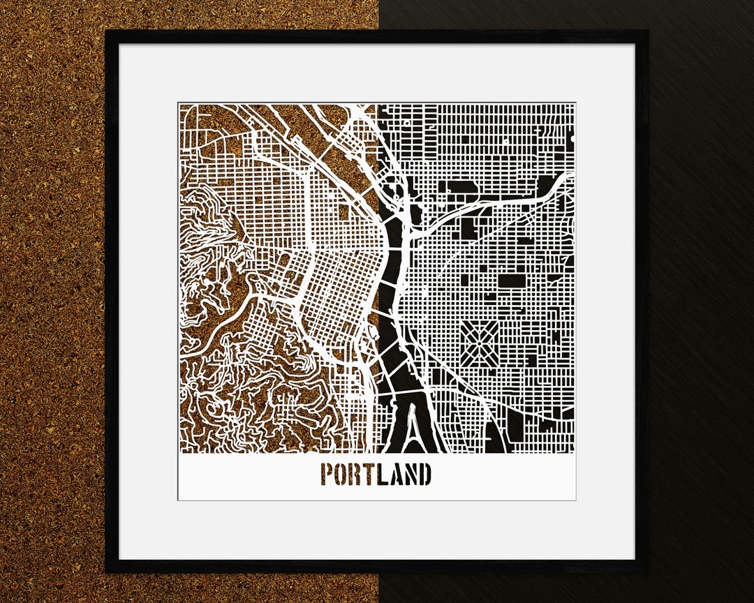 Portland USA Paper Map Cutout Artwork Personalized LUXURY - Etsy