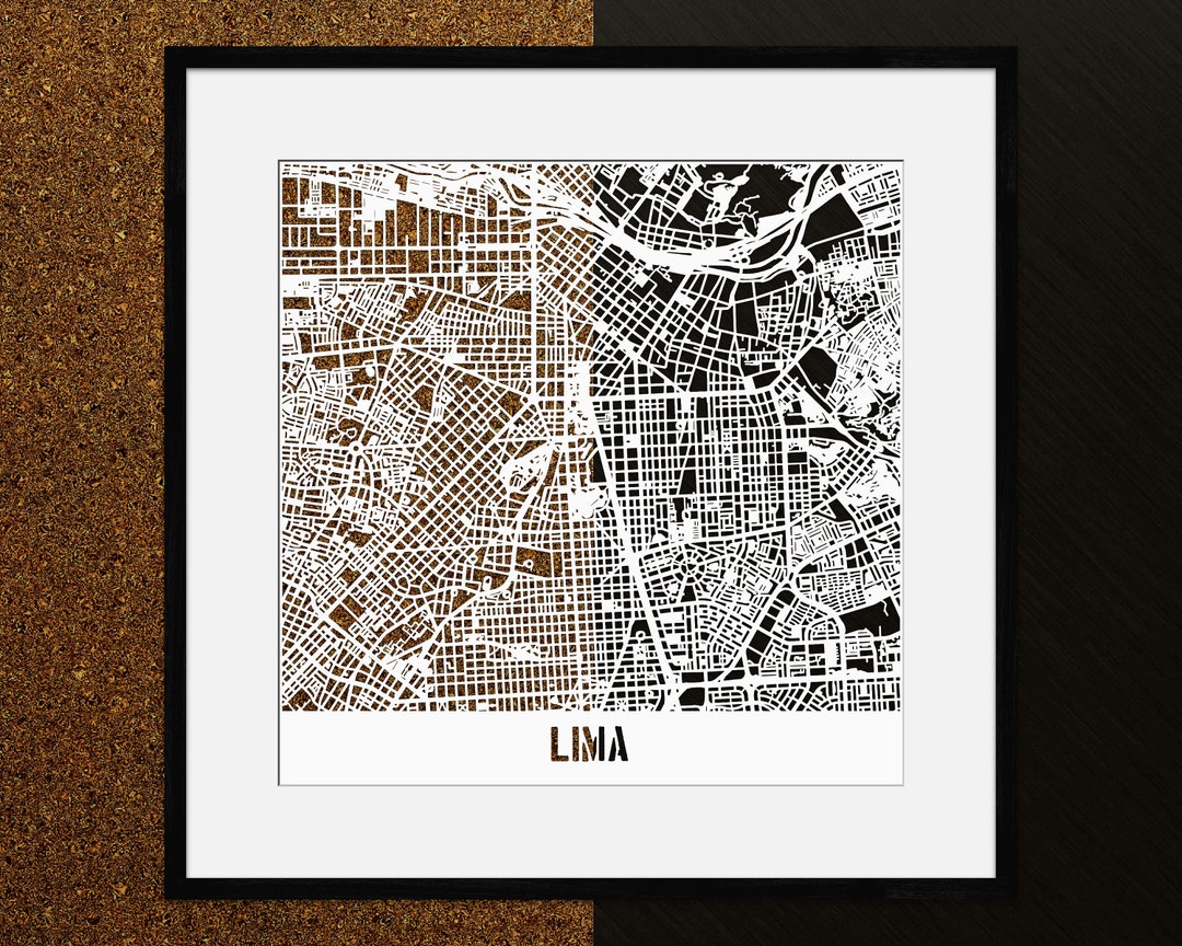 Lima Peru Paper Map Cutout Artwork Personalized LUXURY Gift - Etsy