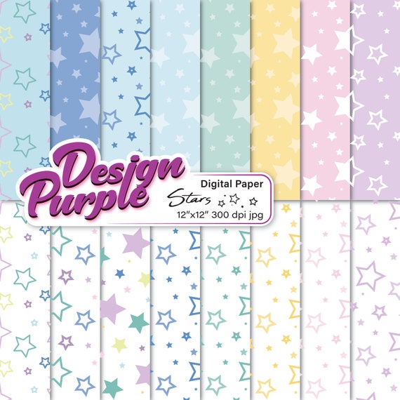 Stars Digital Papers Scrapbook Paper Seamless Patterns - Etsy